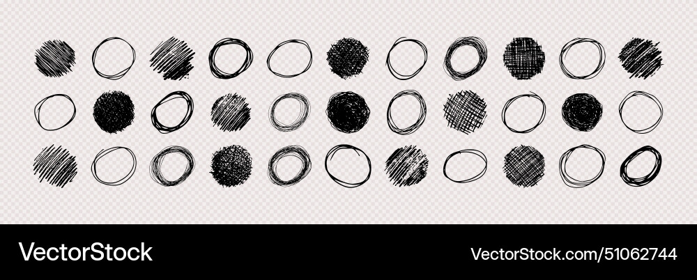 Hand drawn scribble circles Royalty Free Vector Image