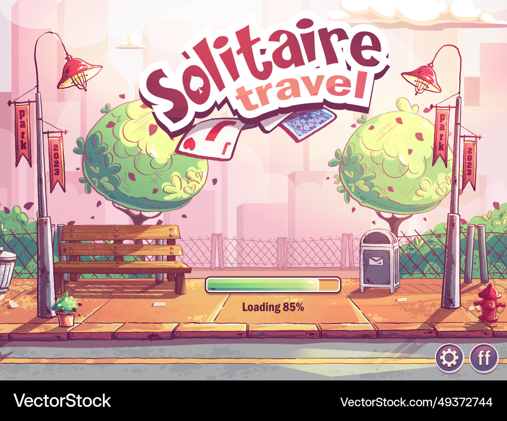 Solitaire travel - the loading window match 3 game