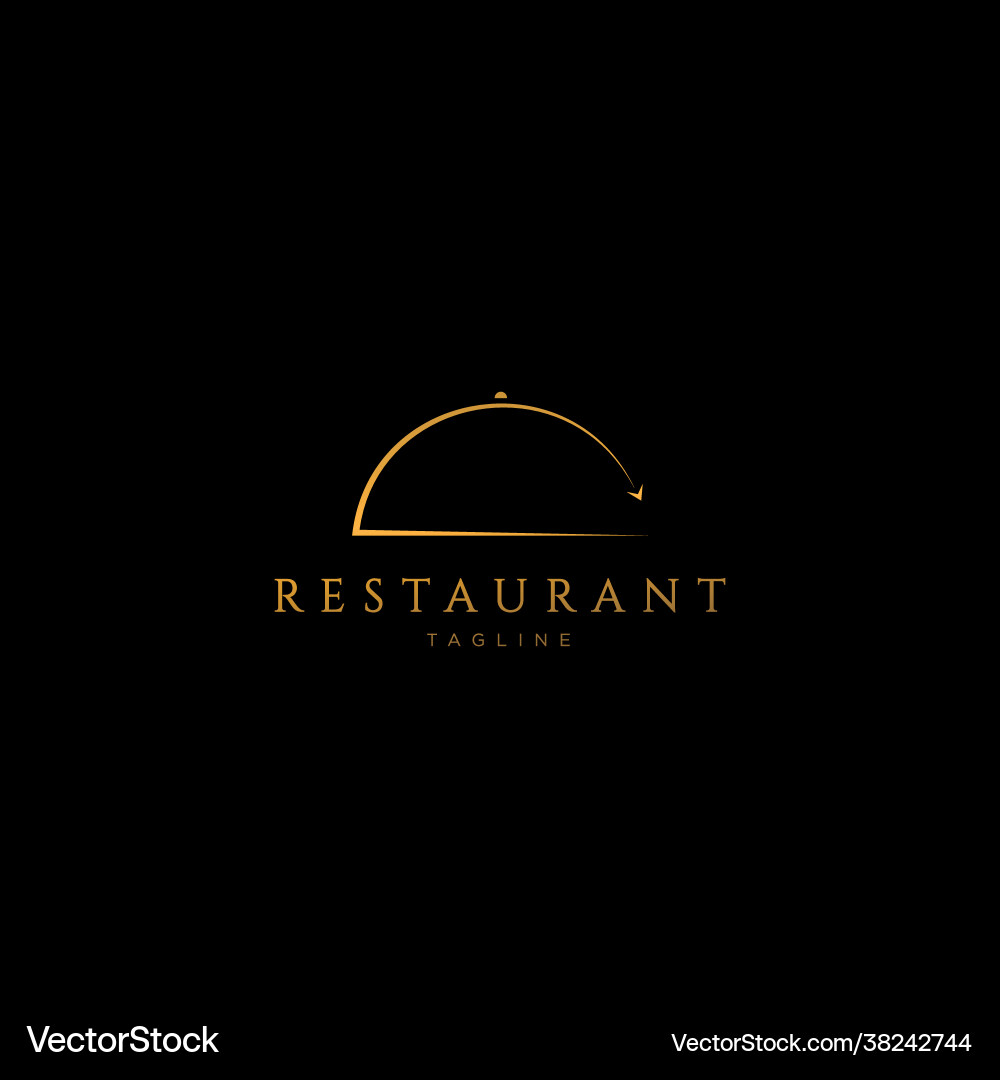 Unique and luxurious restaurant logo design Vector Image