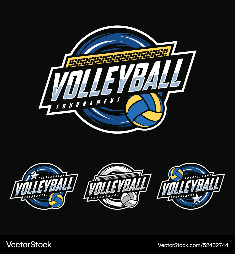 Volleyball logo design template emblem Royalty Free Vector
