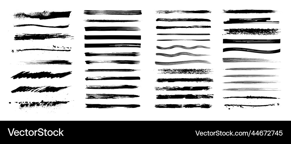 Brush stroke texture set artistic graphic Vector Image