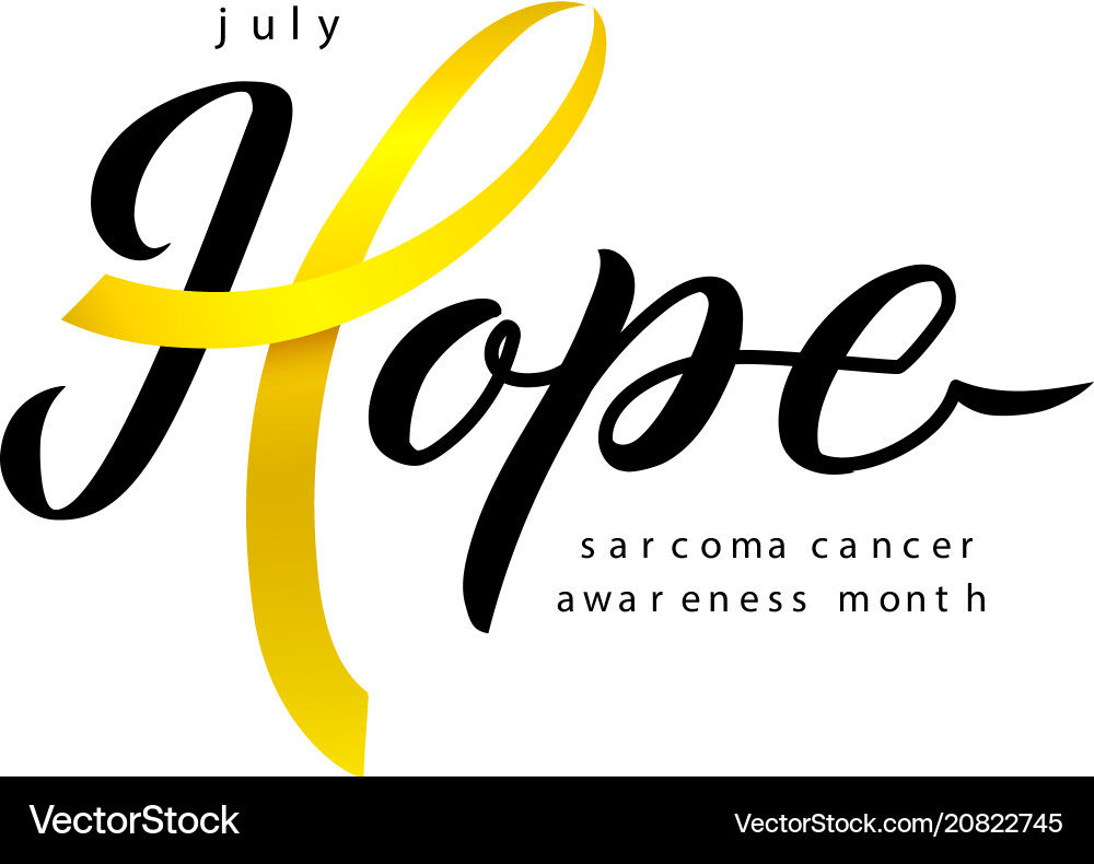 Calligraphy poster yellow awareness Royalty Free Vector