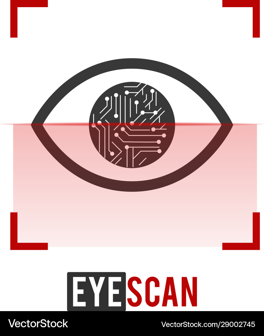 Eye scan iconeye scanner biometric recognition Vector Image