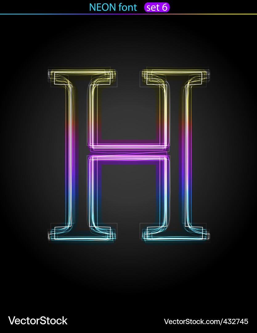 Neon letter Royalty Free Vector Image - VectorStock