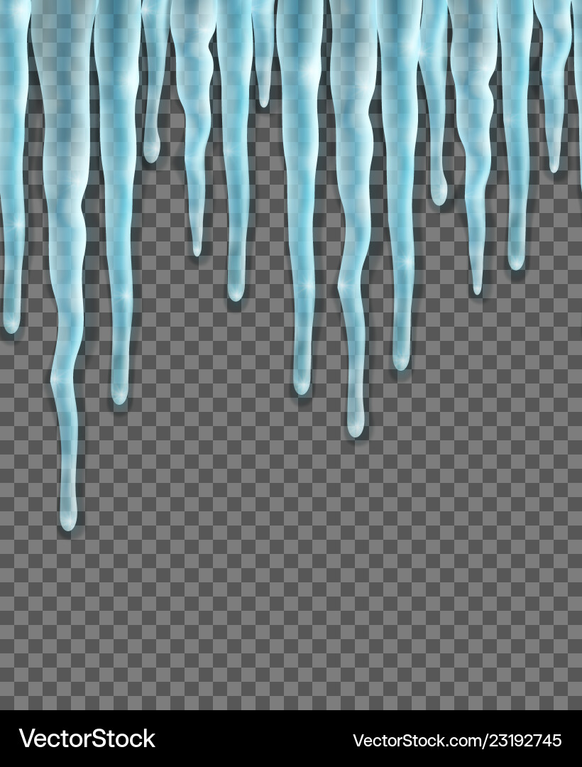 Seamless border with realistic icicles design Vector Image