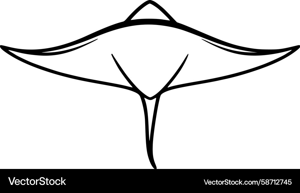 Stingray Outline Silhouette Royalty Free Vector Image