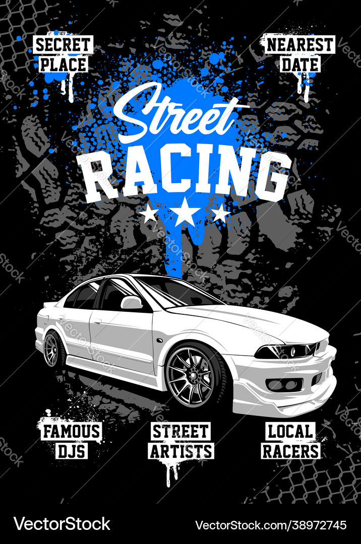 Street Racing Poster Design Template Lizenzfreier Vektor