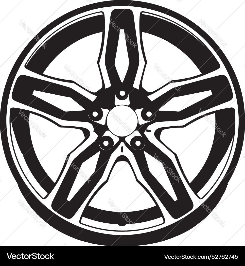 Wheel wonder iconic alloy logo design Royalty Free Vector