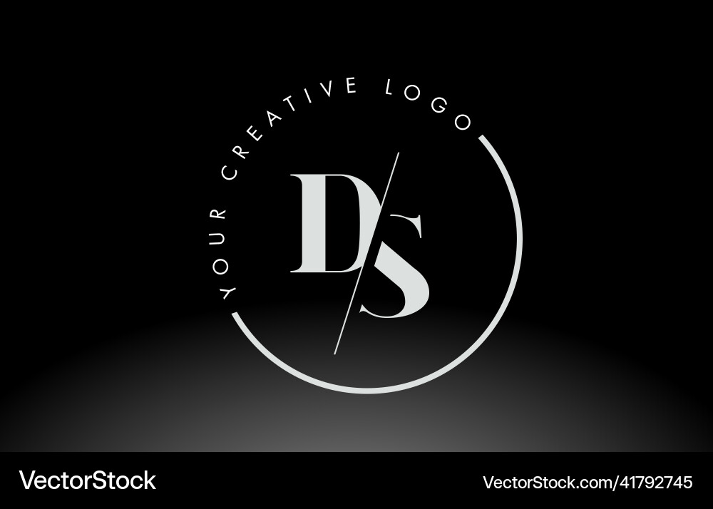 White ds serif letter logo design with creative Vector Image
