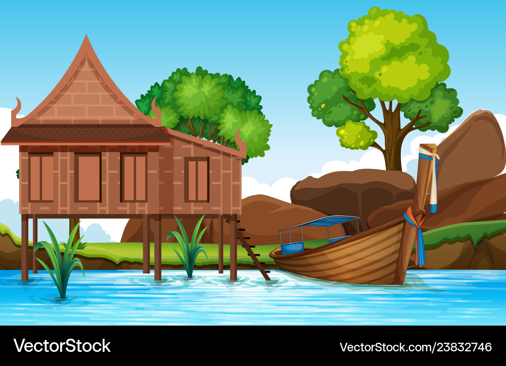 A traditional thai house Royalty Free Vector Image