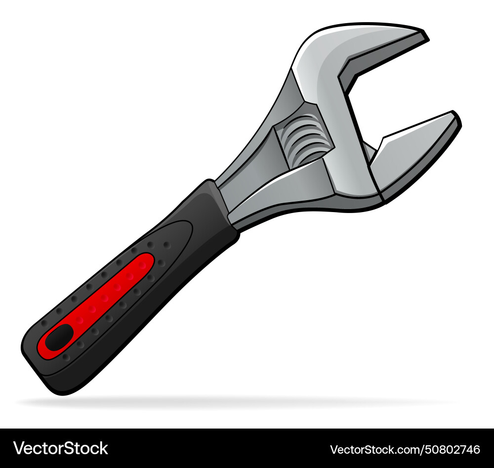 Adjustable wrench cartoon isolated design Vector Image
