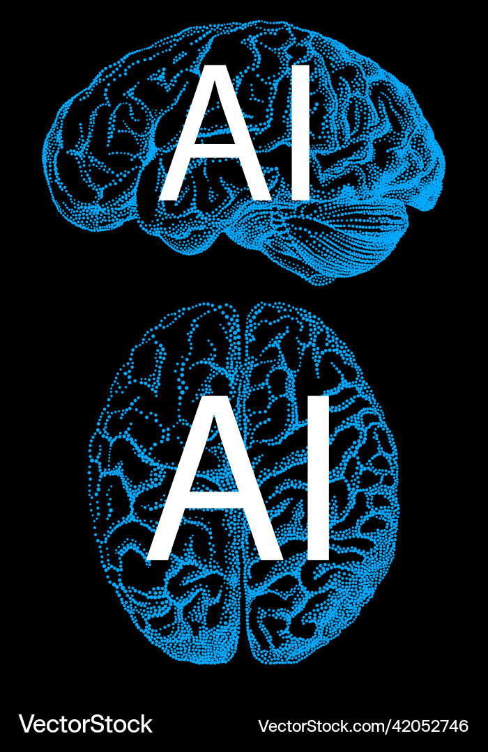 Artificial intelligence human brain Royalty Free Vector
