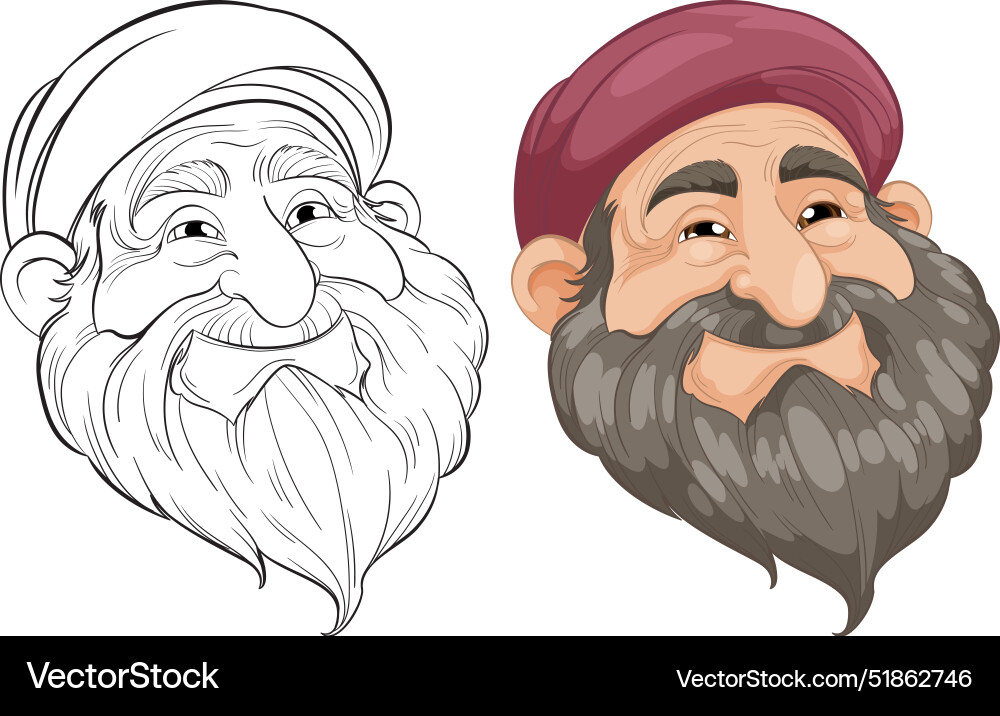 Color and line art of a smiling man Royalty Free Vector