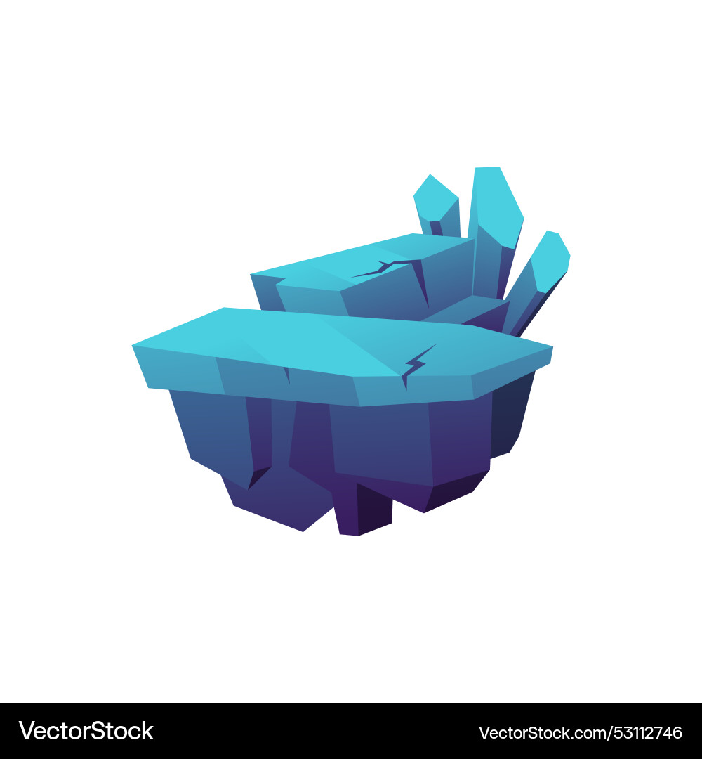Floating crystal island Royalty Free Vector Image