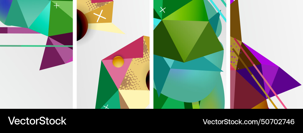 Geometric elements in abstract poster composition Vector Image