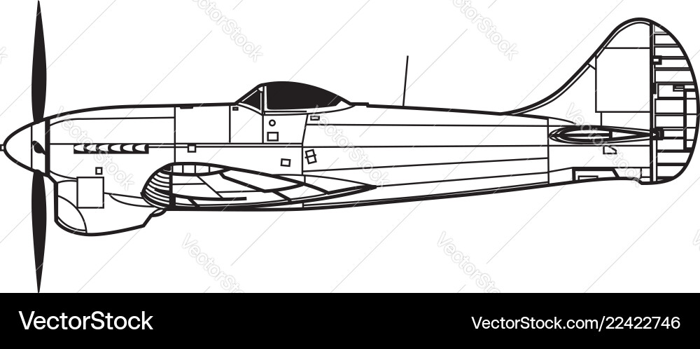 Hawker Tempest Fighter Aircraft Royalty Free Vector Image