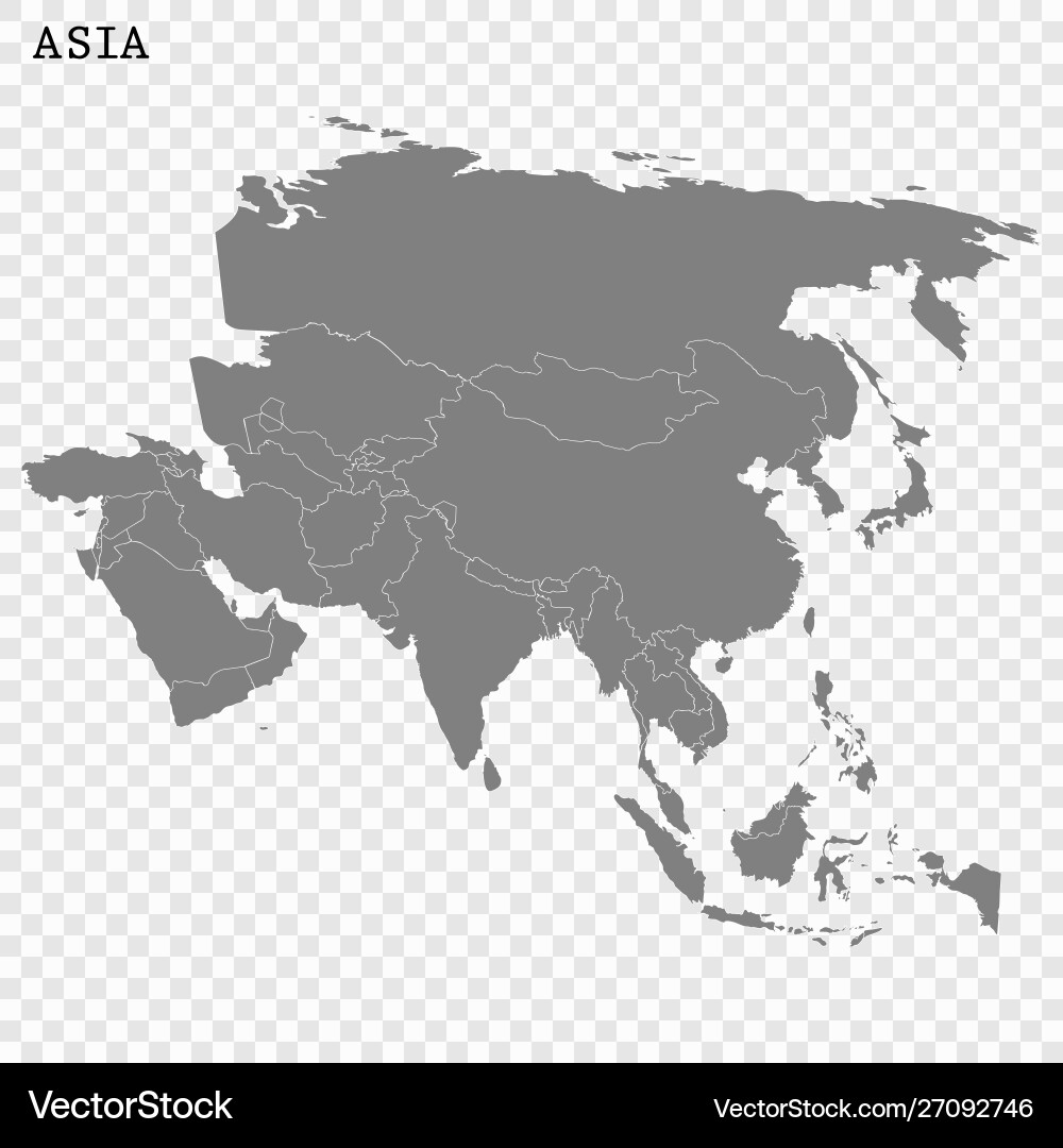 High quality map asia Royalty Free Vector Image