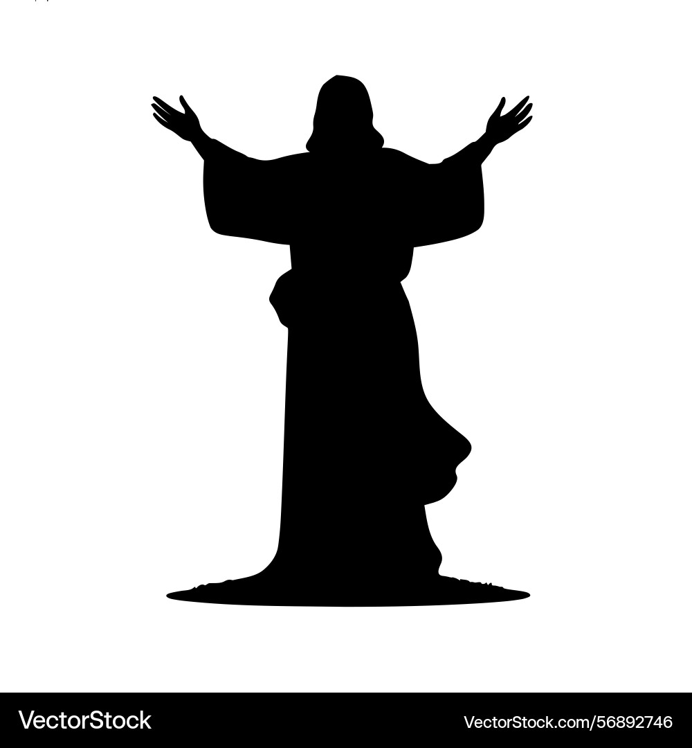 Jesus crist standing with open arms Royalty Free Vector