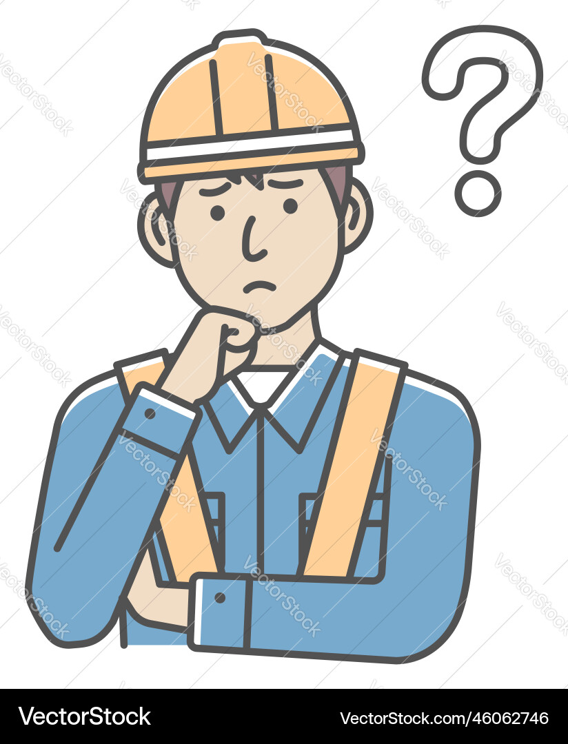 Male Worker Thinking Pose Royalty Free Vector Image
