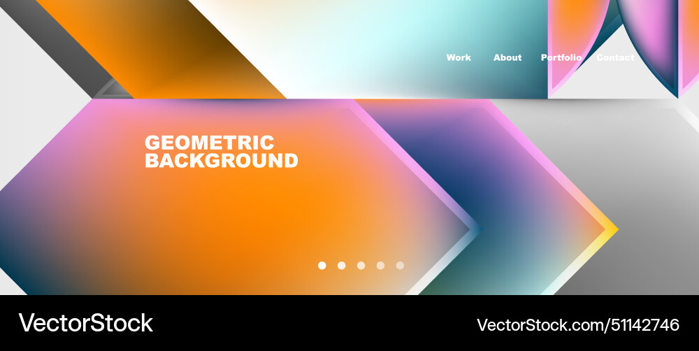 Minimal geometric web site page template design Vector Image