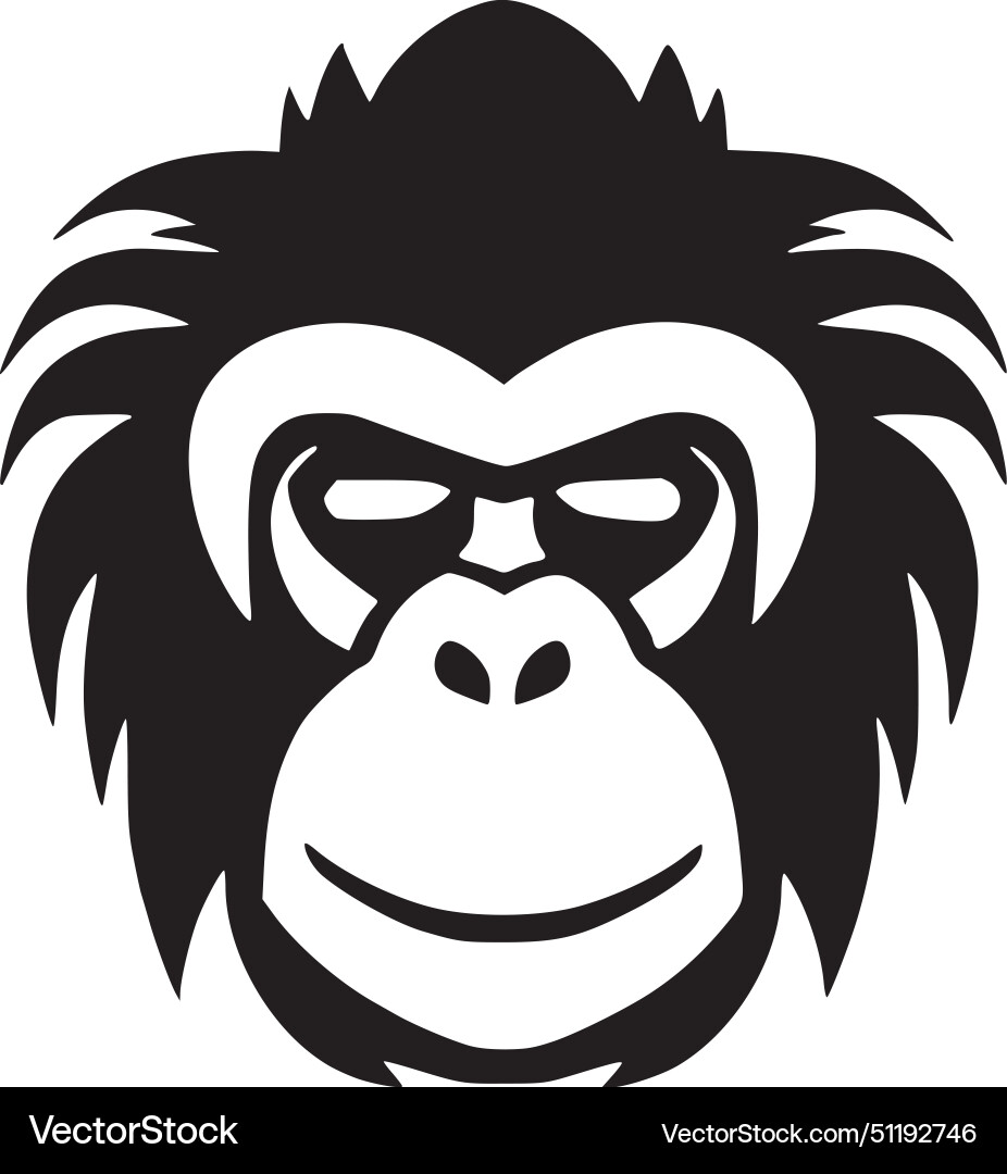 Monkey - black and white isolated icon Royalty Free Vector