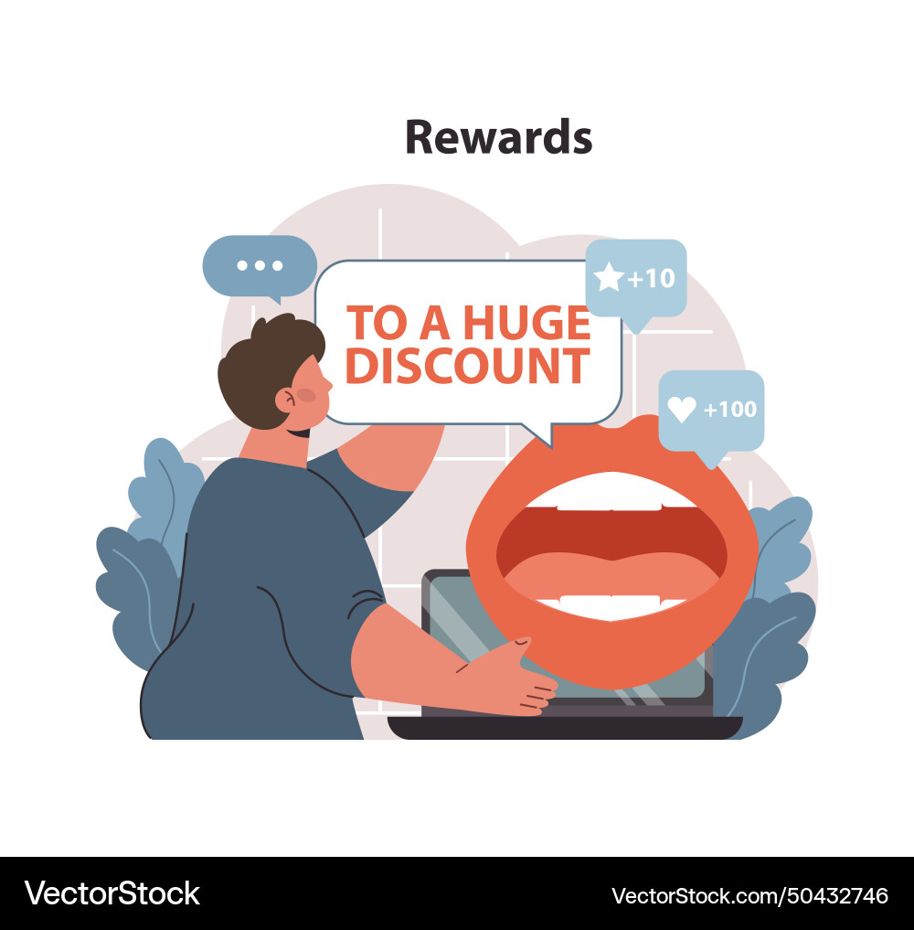 Rewards program concept flat Royalty Free Vector Image