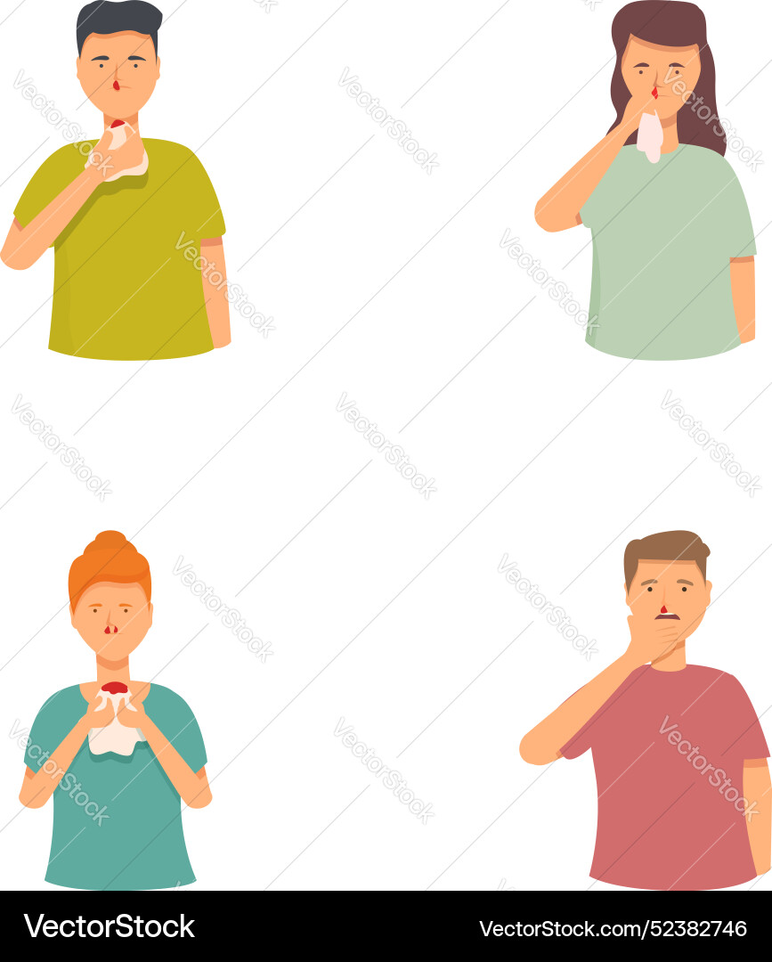 Set of cartoon characters gesturing silence Vector Image