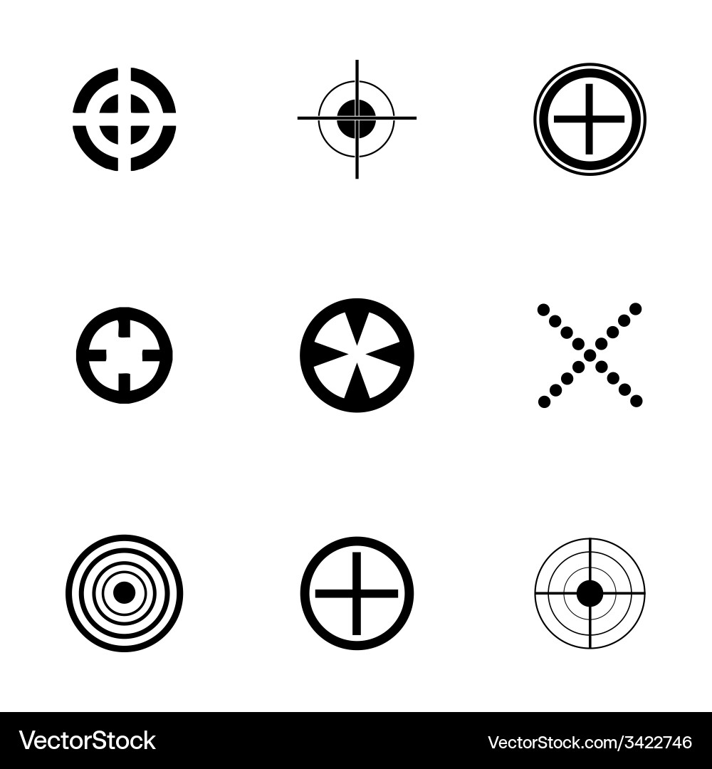 Target icons set Royalty Free Vector Image - VectorStock