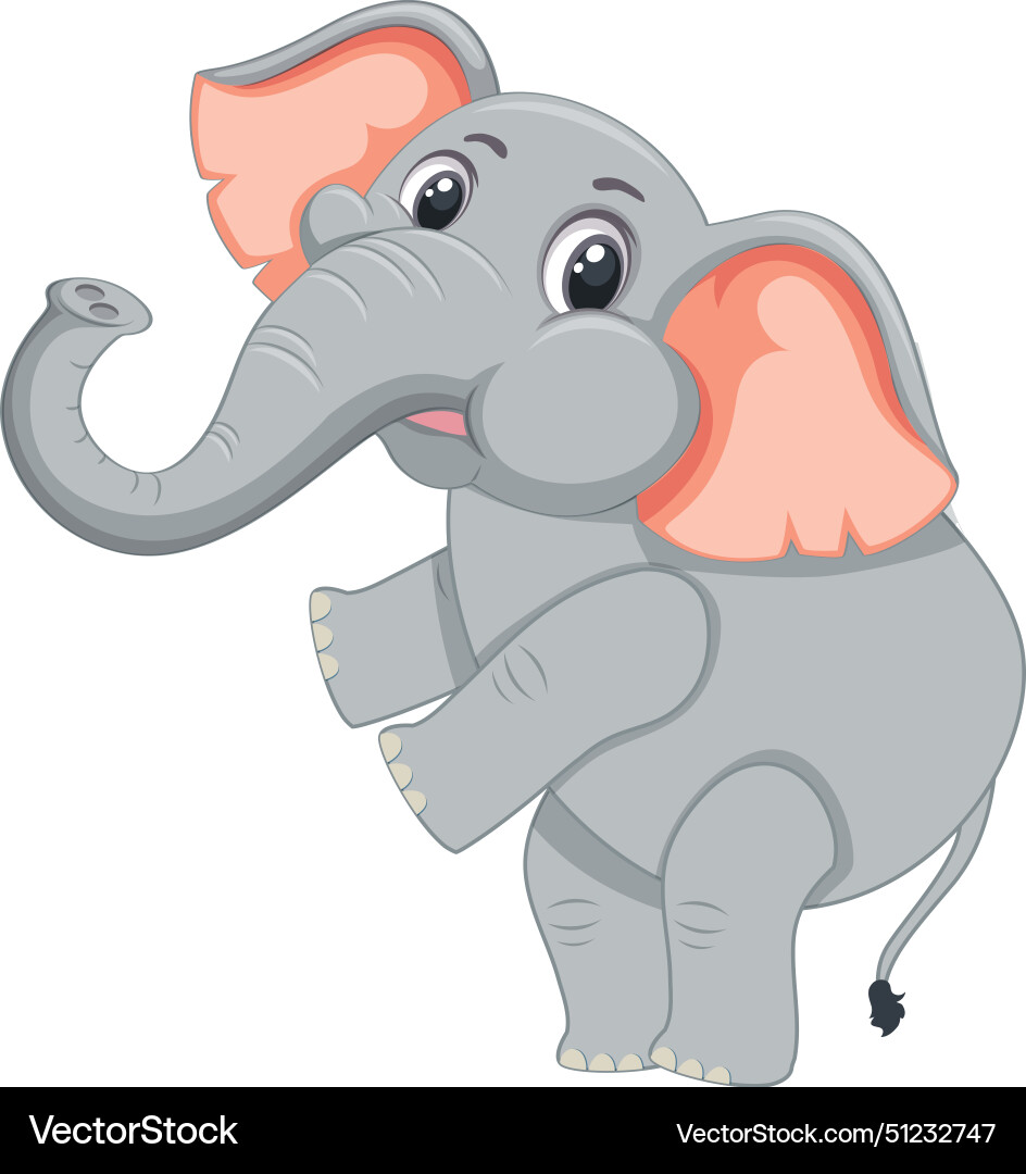 A cheerful gray elephant Royalty Free Vector Image