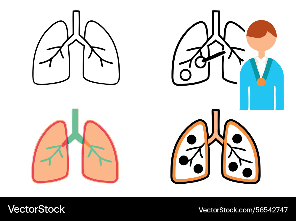 Accurate visual representation of lung cancer Vector Image