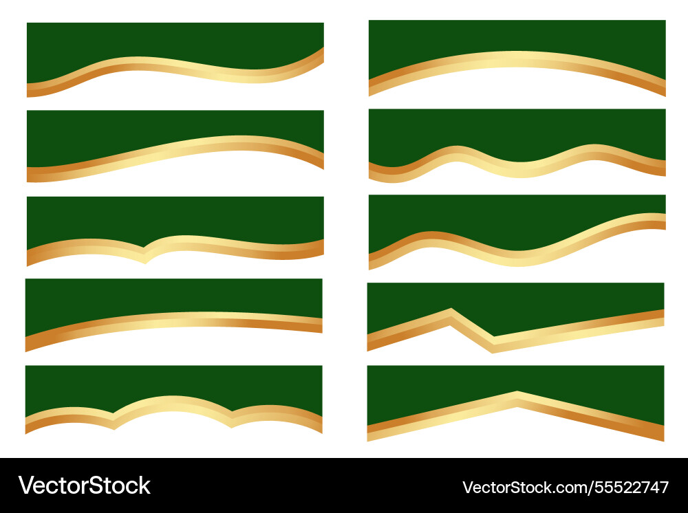 Border shapes for banner design green header Vector Image