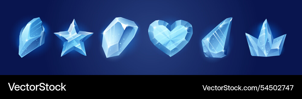 Crystal ice formations of different shapes Vector Image
