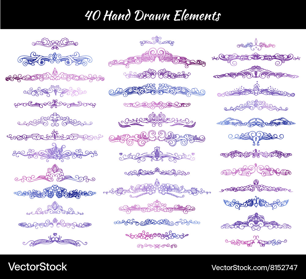 Hand-drawn calligraphy dividers Royalty Free Vector Image