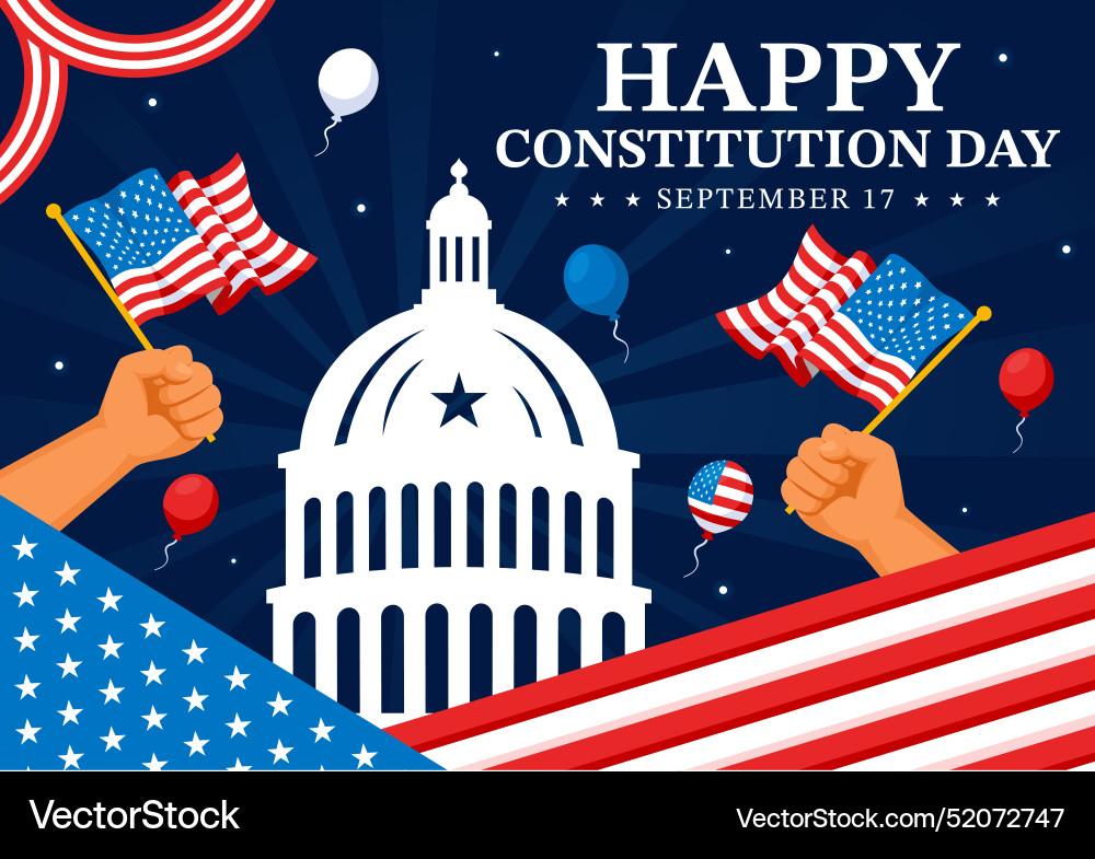 Happy constitution day united states on september Vector Image