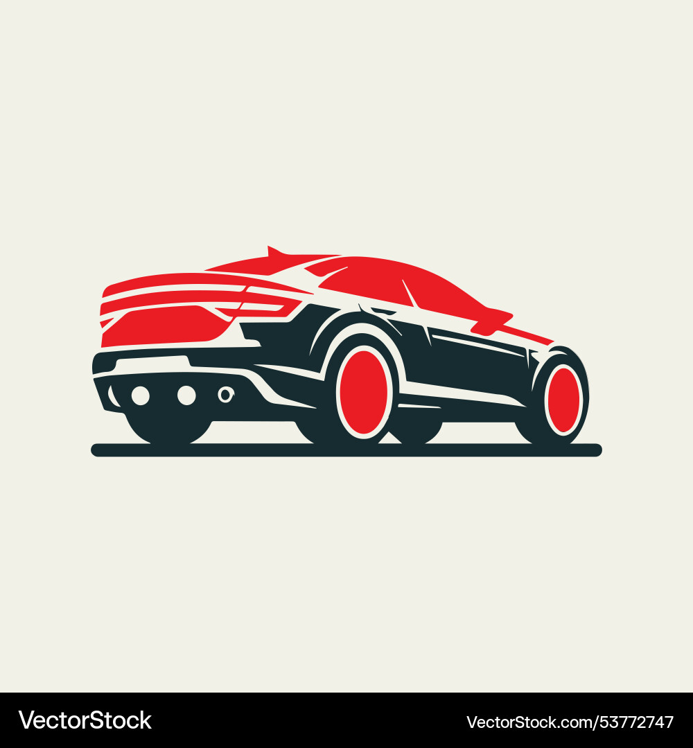 Modernes Auto-Logo mit roten und schwarzen Variationen