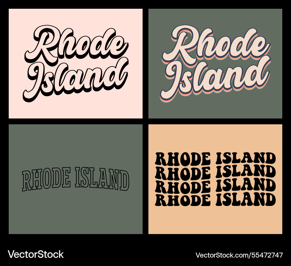 Rhode island text t shirt design Royalty Free Vector Image