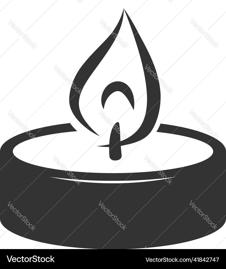Small burning candle Royalty Free Vector Image