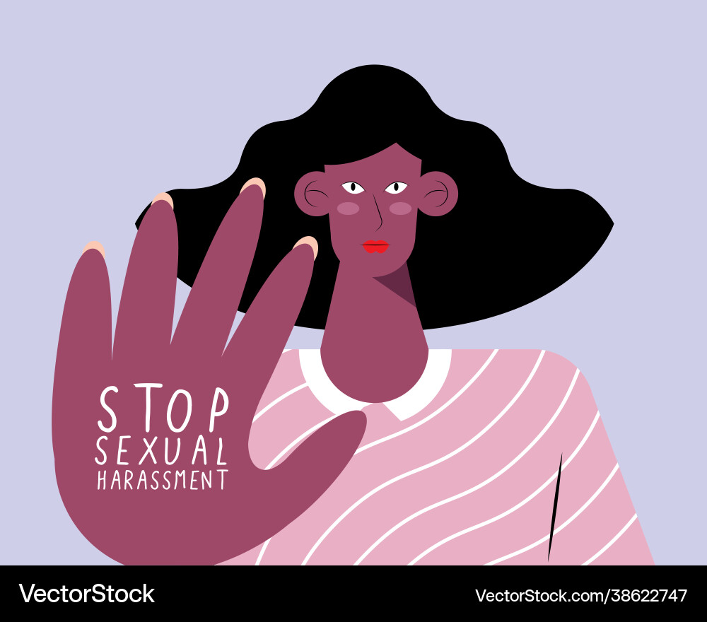 Woman stop sexual harassment Royalty Free Vector Image