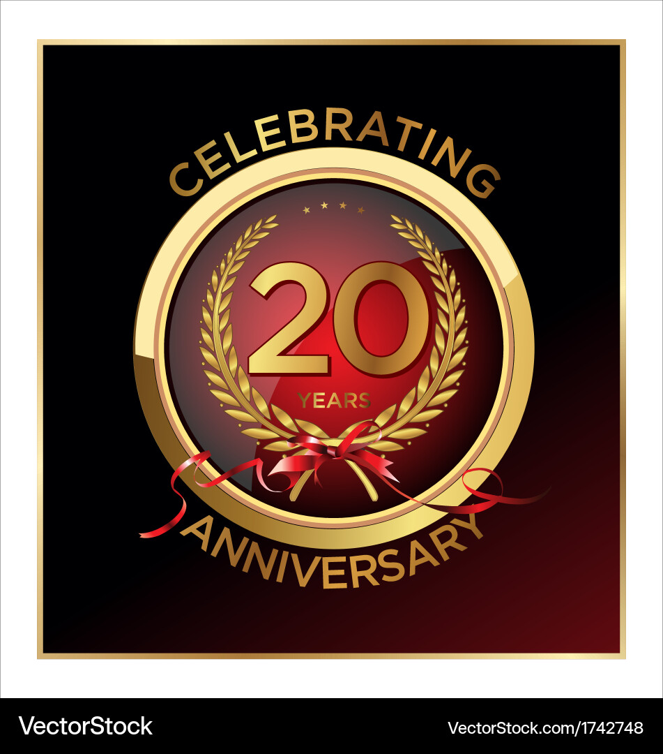 20 years anniversary label Royalty Free Vector Image