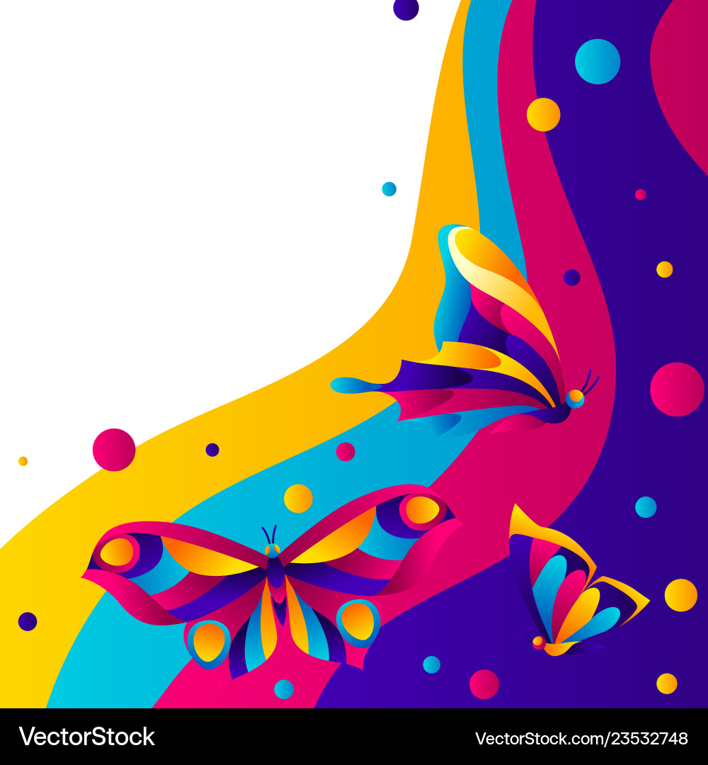 Background design with butterflies Royalty Free Vector Image