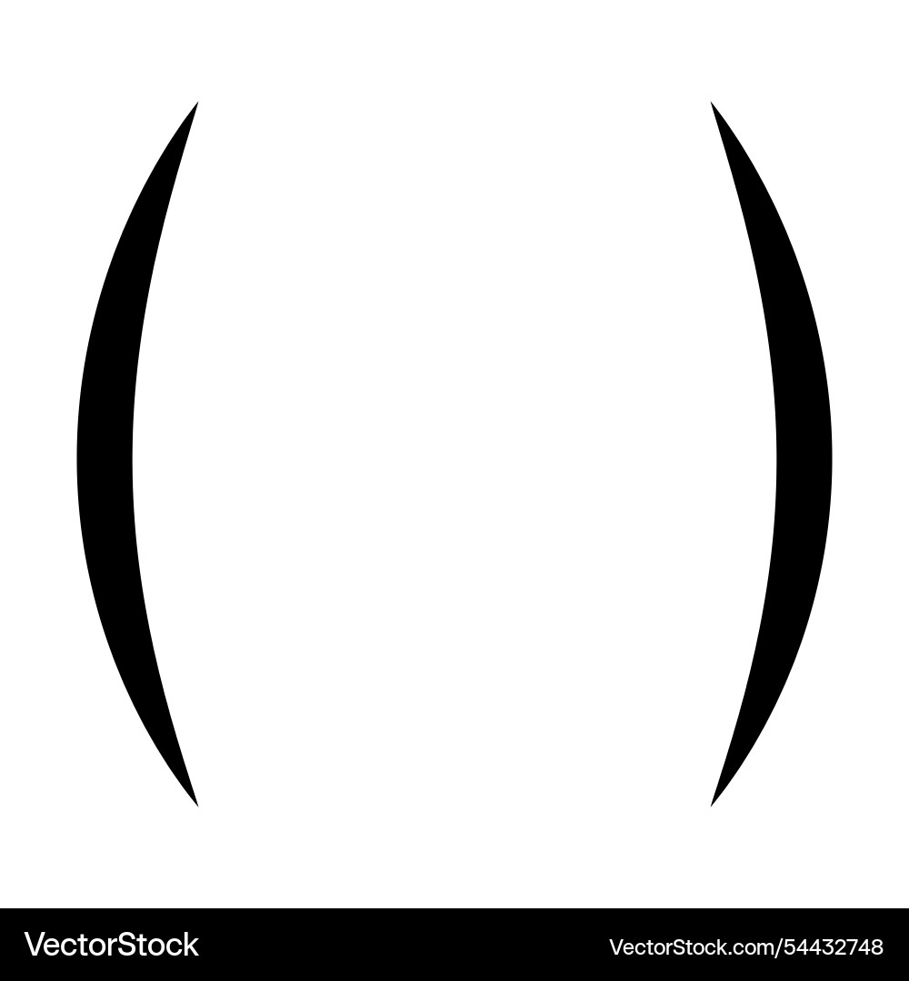 Curved parentheses punctuation symbol brackets Vector Image