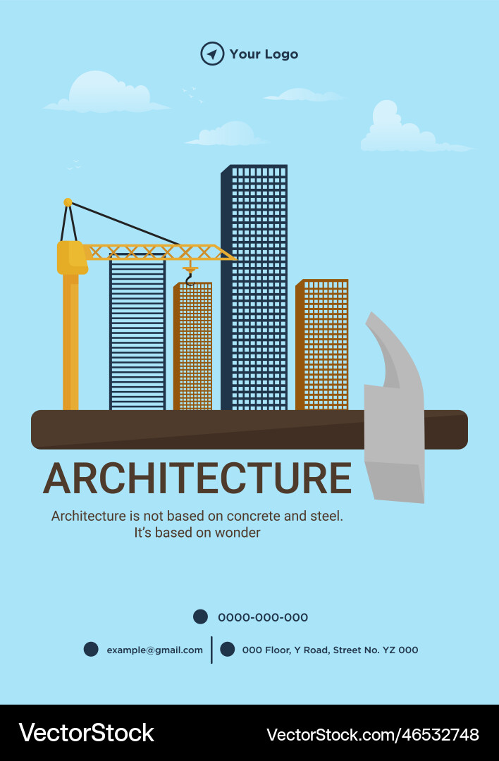 Flyer design of architecture template Royalty Free Vector