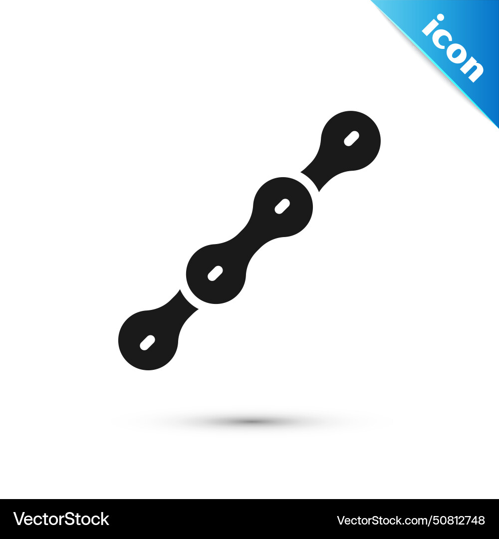 Grey bicycle chain icon isolated on white Vector Image