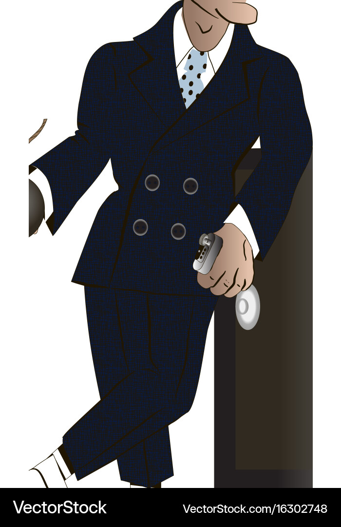 Mafia Mobster with a Gun Royalty Free Vector Image