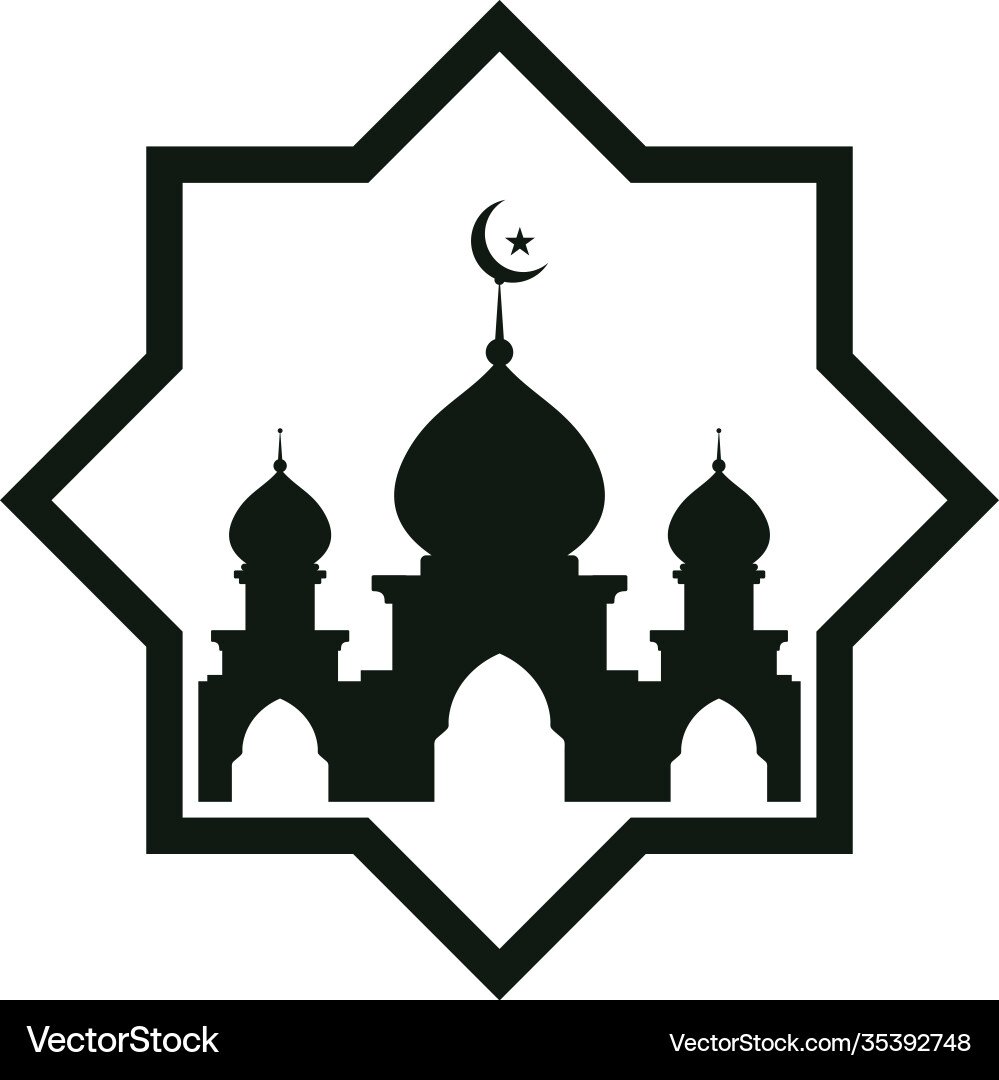 Mosque logo symbol or icon template Royalty Free Vector