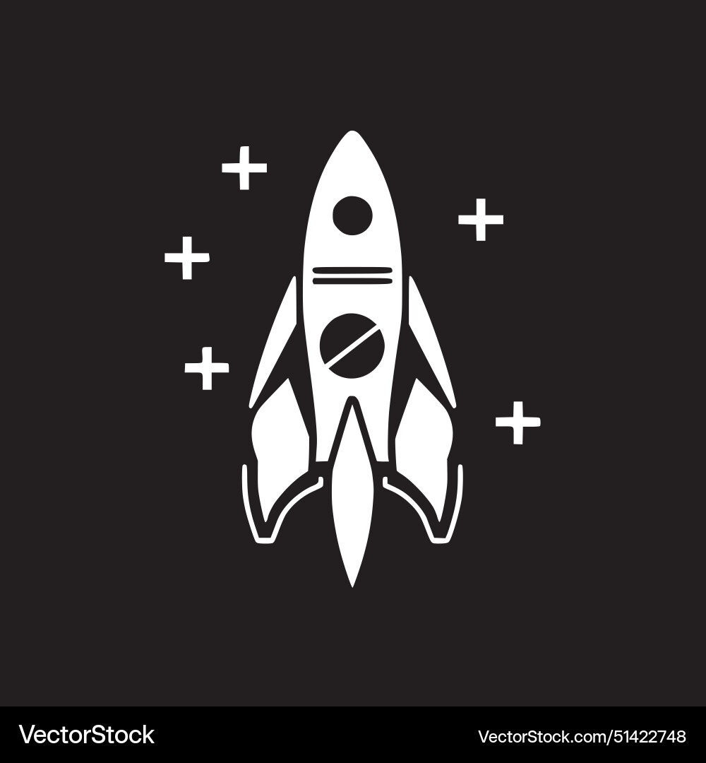Rocket - minimalist and simple silhouette Vector Image