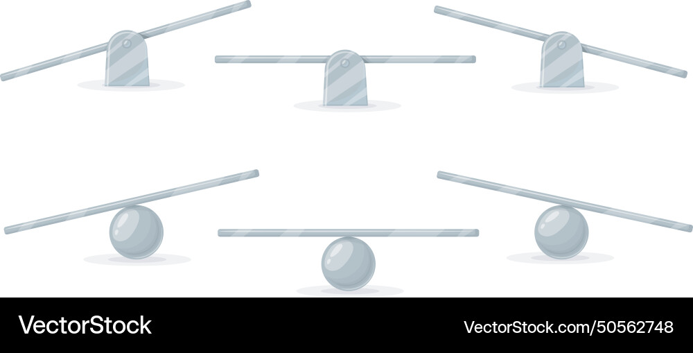Seesaw balance metal teeter balanced Royalty Free Vector