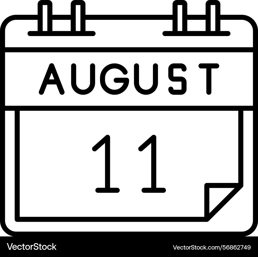August 11 icon Royalty Free Vector Image - VectorStock