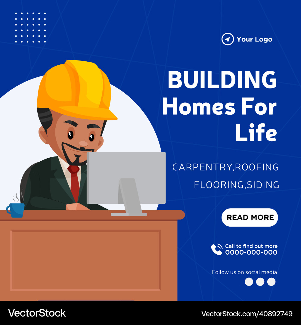 Banner design of engineer Royalty Free Vector Image