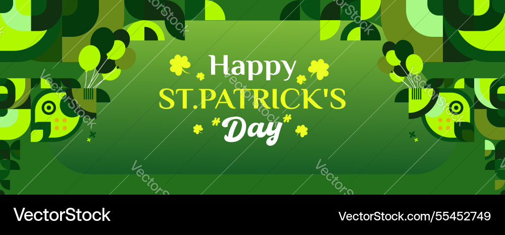 Celebration festive st patricks day banner happy Vector Image